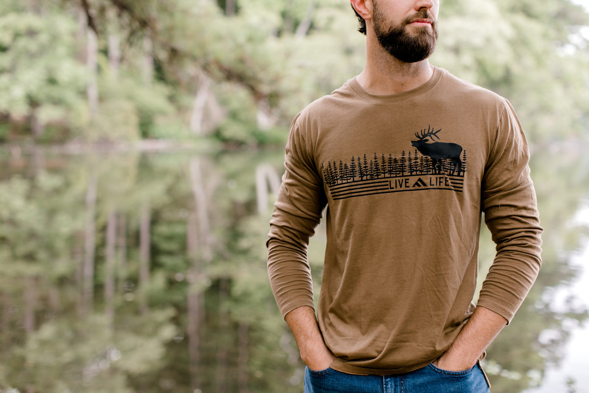 Wapiti Life Long Sleeve Coyote – Live Life Clothing Co